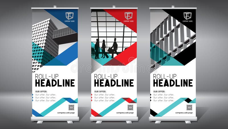 Roll-up Template, Design 85x200 Cm - Modern Office Buildings ...