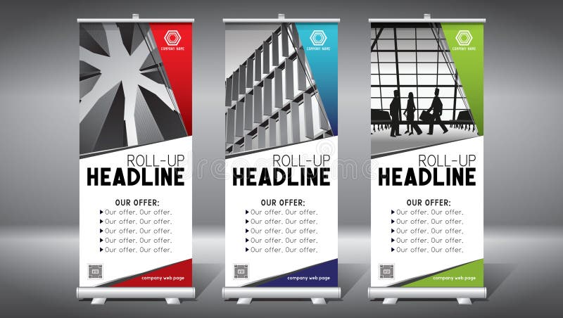Roll-up Template, Design 85x200 Cm - Modern Office Buildings Stock ...