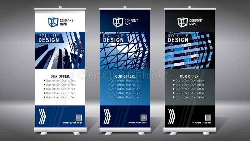 Roll-up Template, Design 85x200 Cm - Modern Office Buildings ...
