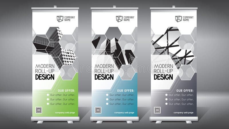 Roll-up Template, Design 85x200 Cm - Modern Office Buildings ...