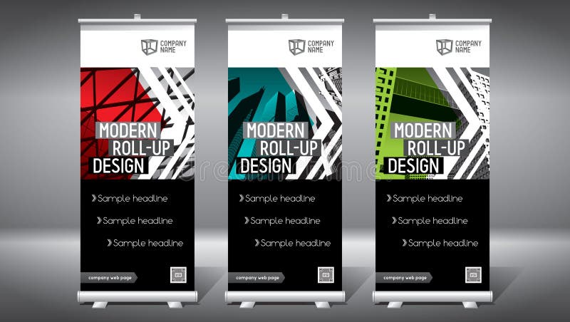 Roll-up Template, Design 85x200 Cm - Modern Office Buildings ...