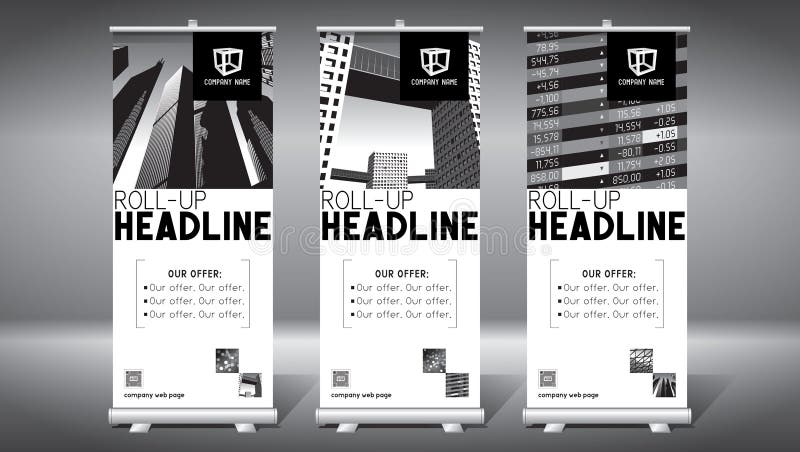 Roll-up Template, Design 85x200 Cm - Modern Office Buildings ...