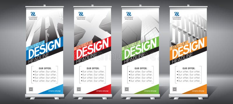 Roll-up Templates 85x200 Cm - Modern Office Buildings, Skyscrapers ...