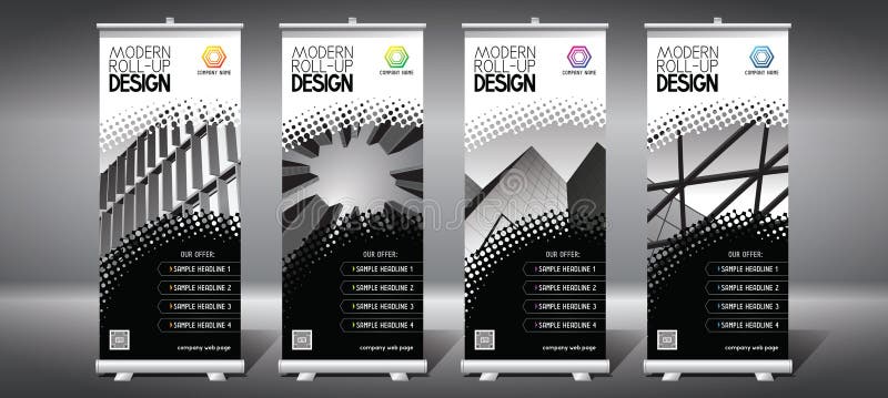 Roll-up Templates 85x200 Cm - Modern Office Buildings, Skyscrapers ...