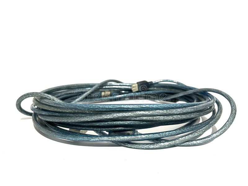 Roll of USB Cable Extension Isolated on White Background Stock Image ...