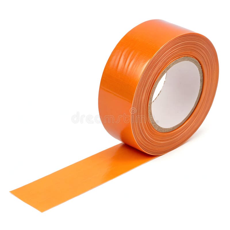 Roll of Orange Tape Isolated on White Background Stock Illustration ...