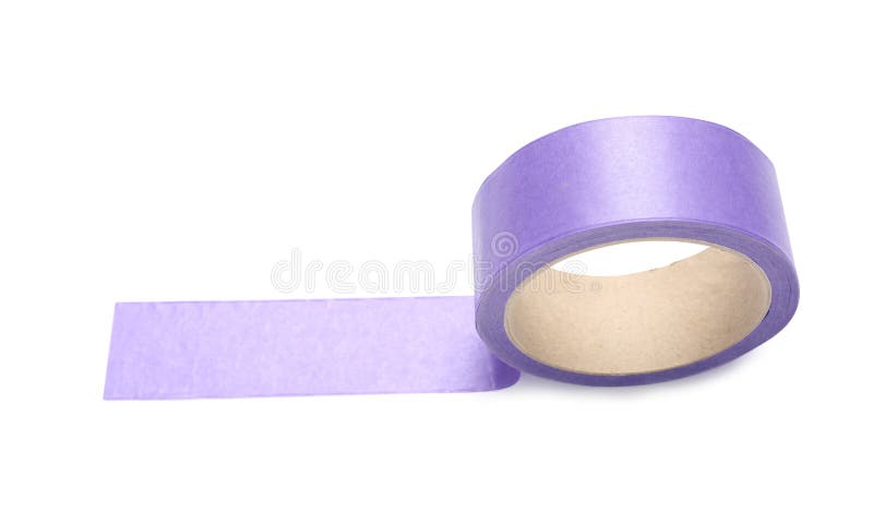 Roll of Violet Adhesive Tape on White Background Stock Image - Image of ...