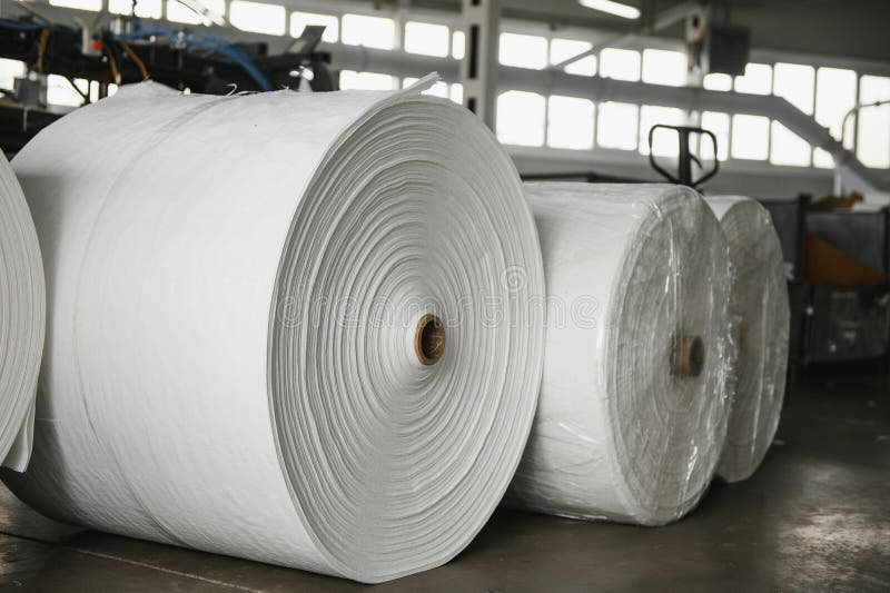 Roll of White Fabric for Cutting Stock Photo - Image of fashion ...