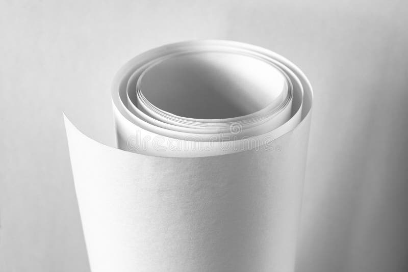 A roll of white paper. stock image. Image of panoramic - 154102247
