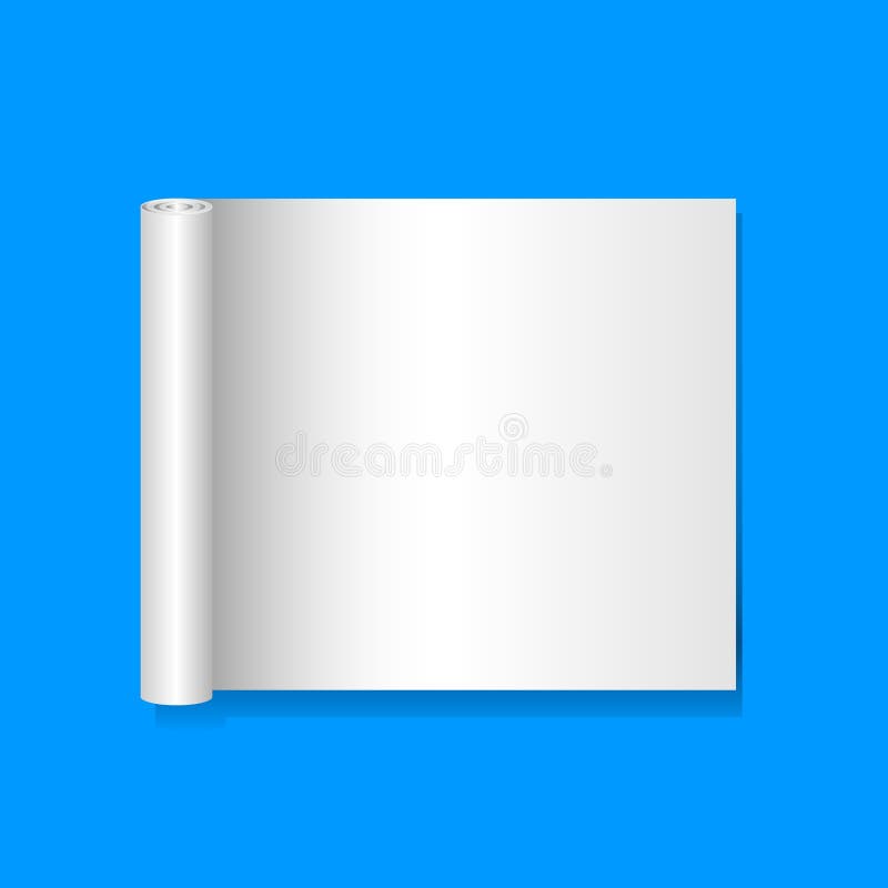 Pure White Roll Paper on a Blue Background Stock Vector - Illustration ...