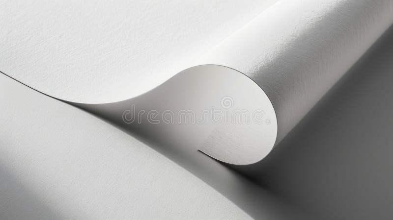 A Roll of White Paper with a Curved Edge, Perfect for Various Design ...