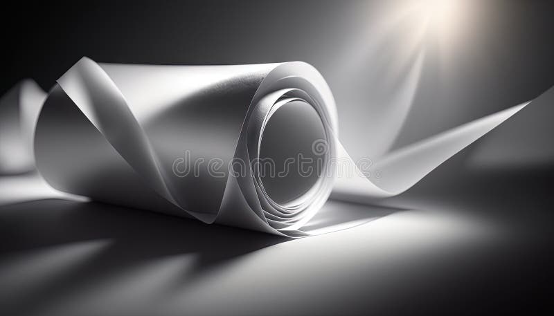 A Roll of White Paper with a Light Coming Out of it Stock Illustration ...