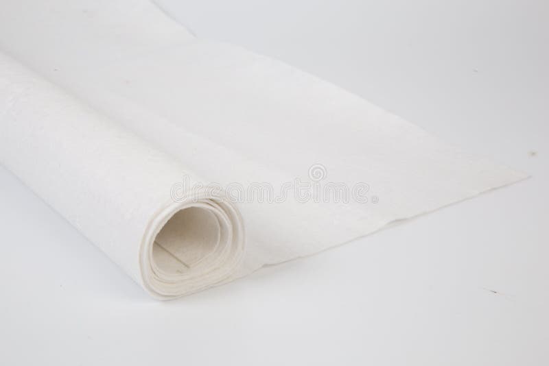 Roll of White Thick Fabric on the White Background Stock Photo - Image ...