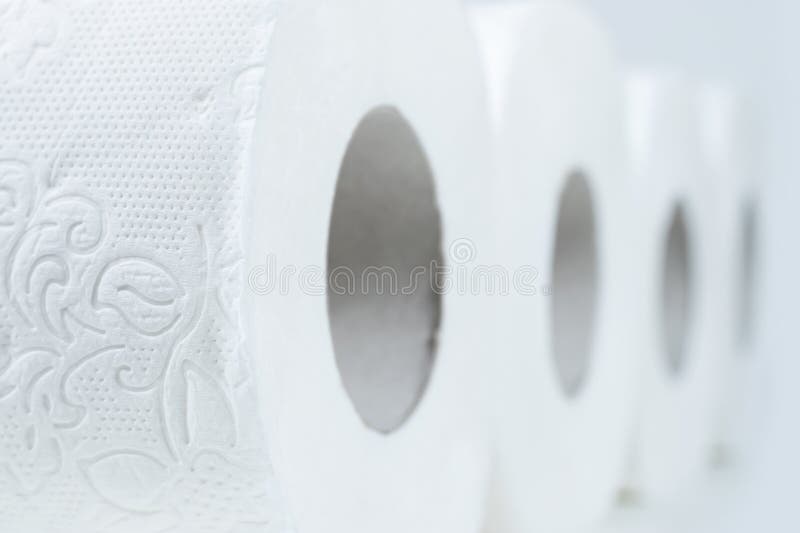 Roll of White Toilet Paper Close Up Stock Image - Image of concept ...