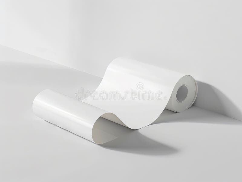 A Roll of White Toilet Paper on a White Surface Stock Photo - Image of ...