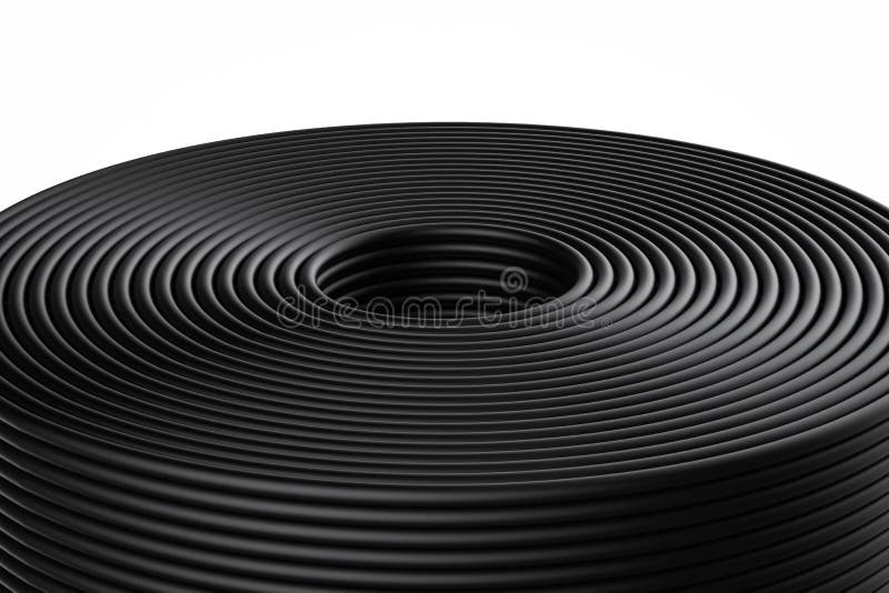 Roll of wire or cable coil stock illustration. Illustration of string ...