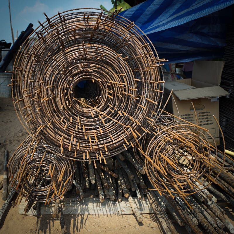 Roll of Wire Mesh at the Construction Site Stock Image - Image of roll ...