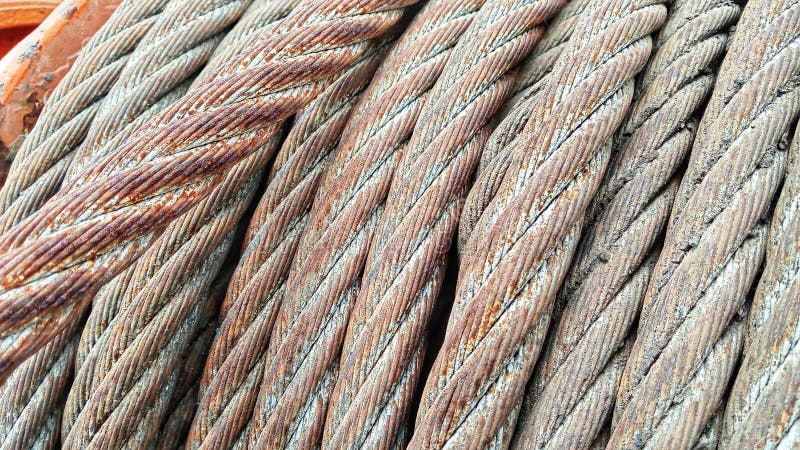 Roll of Wire Rope Sling, Close Up Stock Photo - Image of brown, sling ...