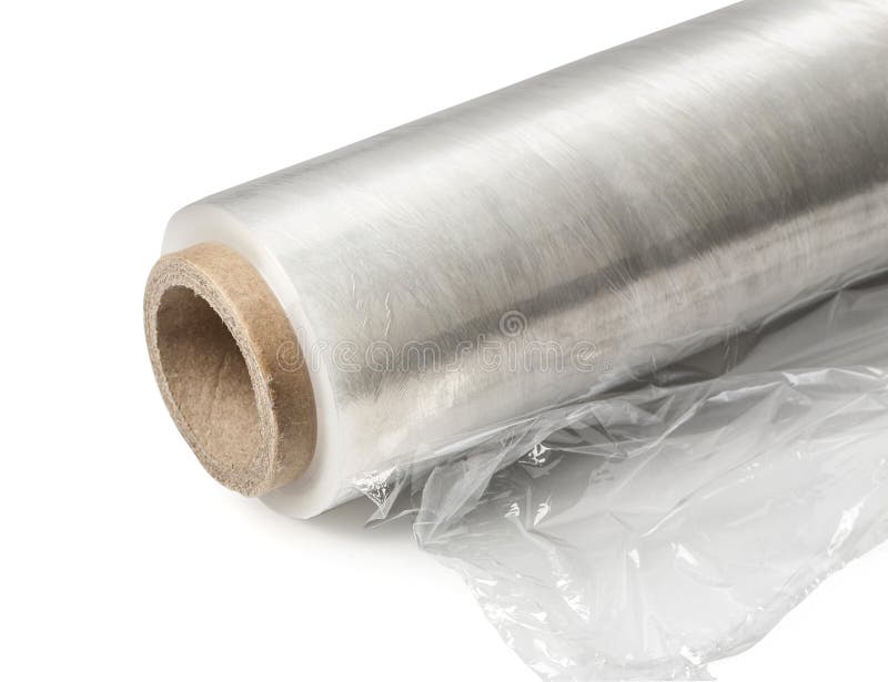 Roll of Wrapping Plastic Stretch Film Stock Image - Image of coil ...