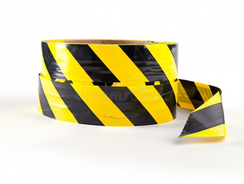 A Roll of Yellow and Black Hazard Tape Stock Image - Image of tape ...