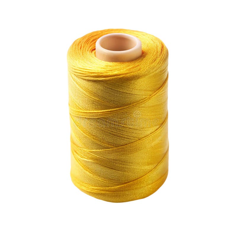 Roll of Yellow Sewing Thread Isolated on White Background Stock ...
