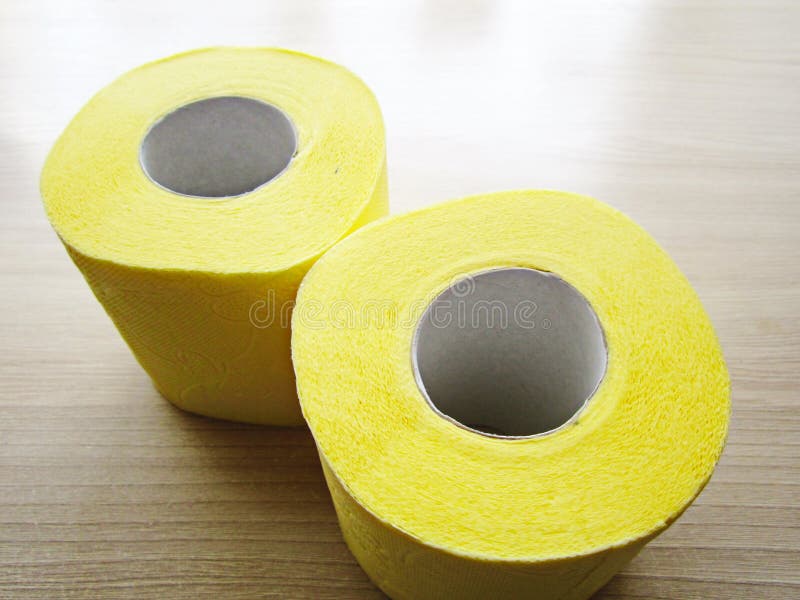 A Roll of Yellow Tissue Paper Stock Photo - Image of technical, paper ...