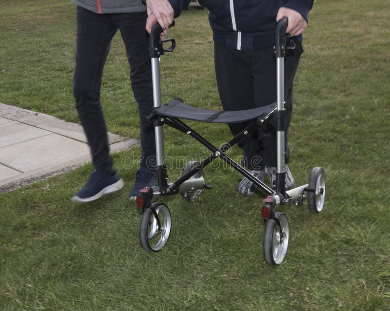 Rollator as a walking aid stock image. Image of mobility - 258168863