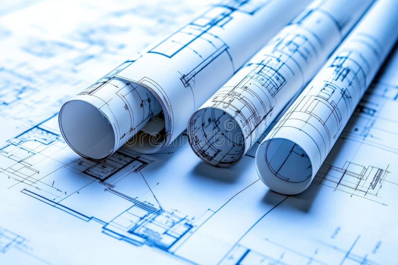 Architectural Drawings and Plans Stock Illustration - Illustration of ...