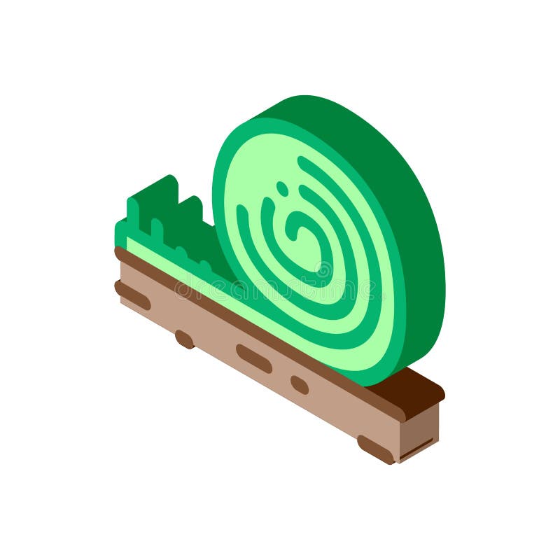 Rolled Artificial Turf Isometric Icon Vector Illustration Stock Vector ...