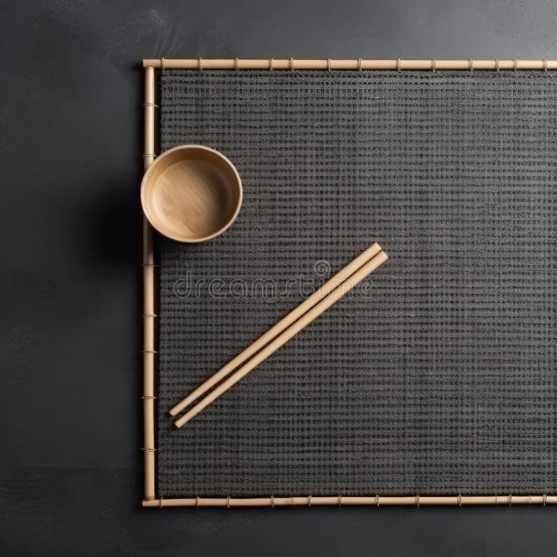 Rolled Bamboo Mat Banner. Generate Ai Stock Illustration - Illustration ...