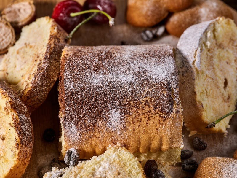 Rolled Biscuit and Sand Chocolate Cookies on Board Stock Photo - Image ...
