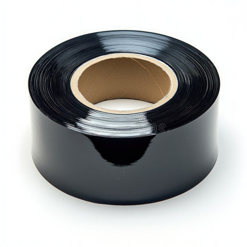 Rolled black plastic tape stock illustration. Illustration of black ...