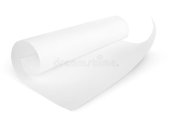 Rolled Blank Sheet of Paper Stock Image - Image of card, closeup: 34227753