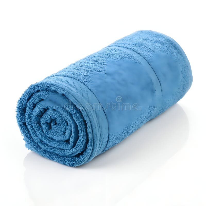 Rolled Blue Towel stock illustration. Illustration of wellness - 356429076