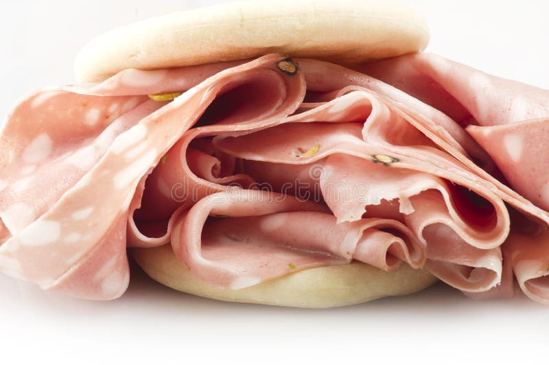Rolled bologna slices stock image. Image of roll, delicious - 52849189