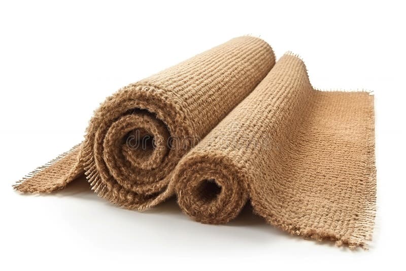 Rolled Brown Carpet Isolated on a White Background Stock Illustration ...