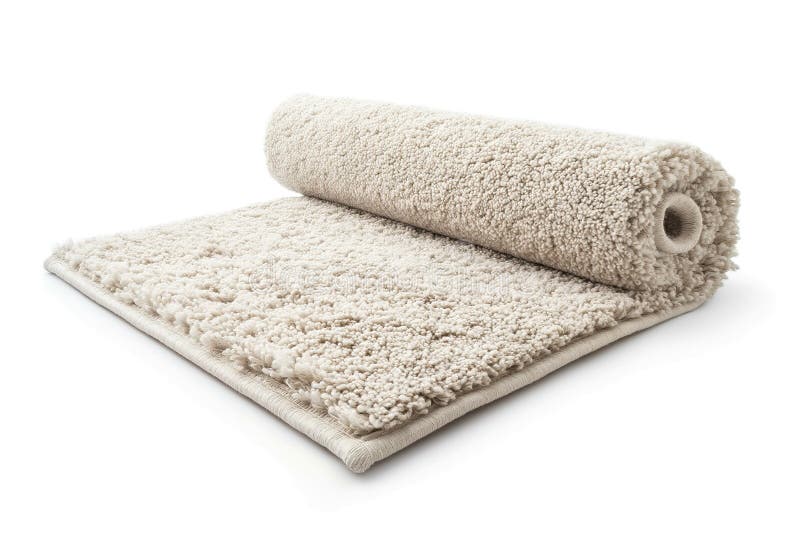 Rolled Brown Carpet Isolated on a White Background Stock Illustration ...