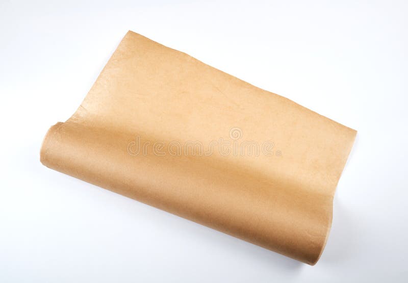 Rolled Up Roll of Brown Kraft Paper and Tied with Red Ribbon Stock ...
