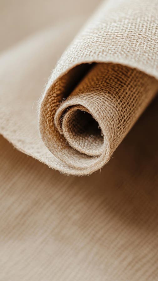 Rolled Burlap Fabric Close-up, Textured Material. Rustic Decor and ...
