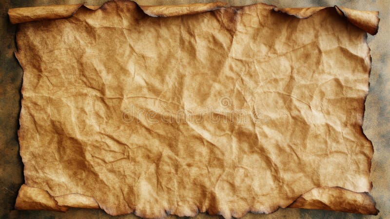 Rolled and Burned Old Paper with Wrinkles Stock Illustration ...