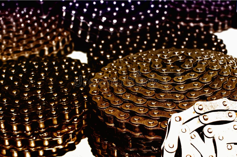 Rolled Chains for Transmission Stock Image - Image of motorbike, parts ...
