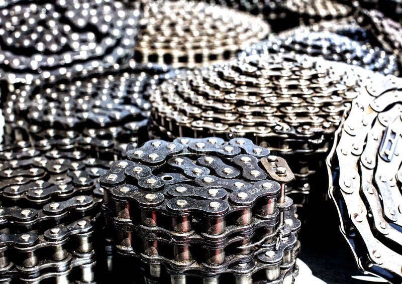 Rolled Chains for Transmission Stock Image - Image of rolled, bicycle ...