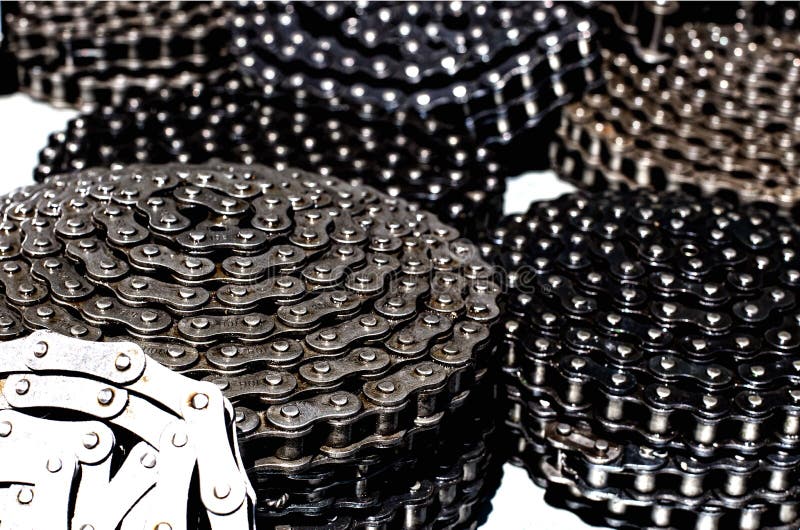 Rolled Chains for Transmission Stock Photo - Image of drive, internal ...