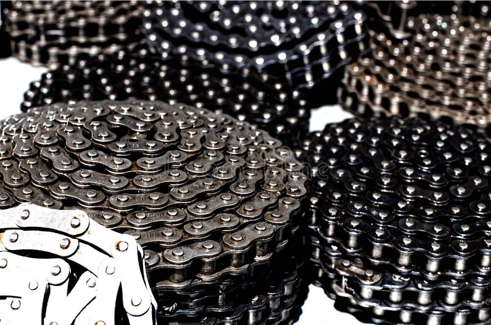 Rolled Chains for Transmission Stock Photo - Image of drive, internal ...