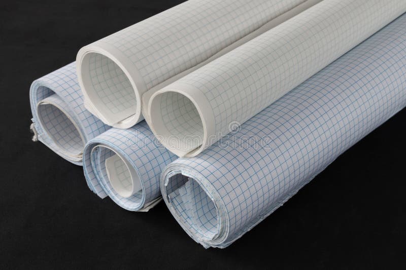 Rolled Checkered Paper, Notebook Paper Stock Image - Image of study ...