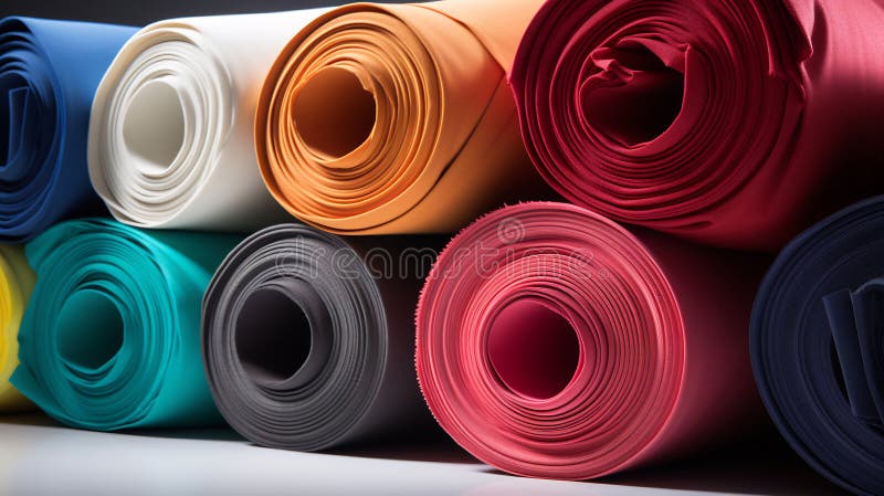 Rolled Colorful Fabric Material in Various Colors Stock Image - Image ...