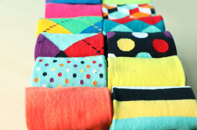 Rolled Colorful Socks on Light Background Stock Photo - Image of cotton ...
