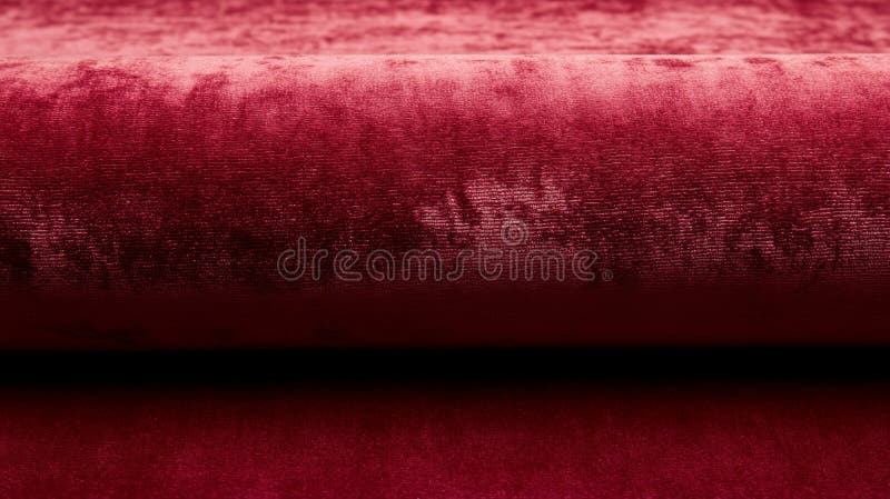 Rolled Crimson Velvet Fabric Texture Display Stock Illustration ...