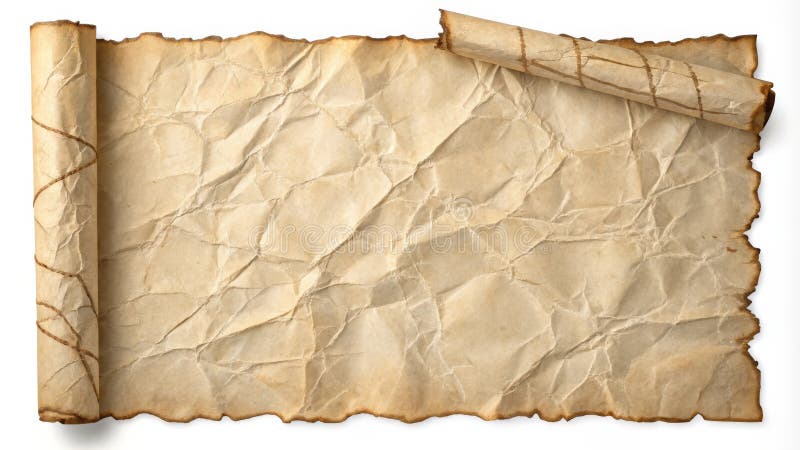 Rolled Crumpled Parchment Texture Antique Paper Scroll, Vintage ...
