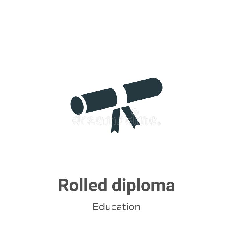Diploma Vector Icon on White Background. Flat Vector Diploma Icon ...